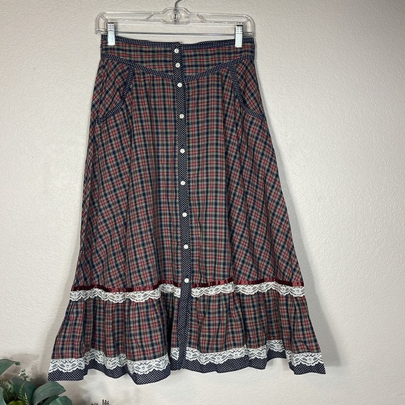 Gunne Sax | Skirts | Genuine Vintage Gunne Sax Plaid Midi Skirt | Poshmark